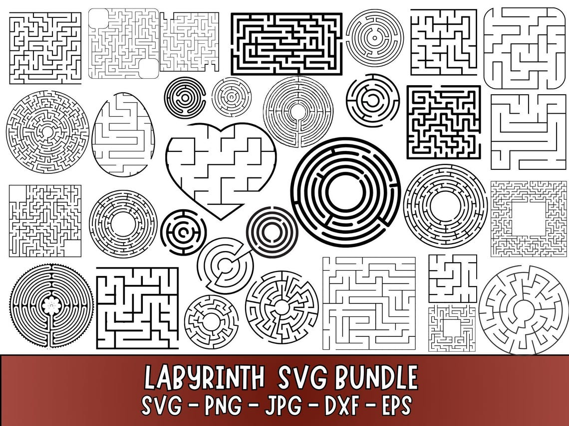 Labyrinth SVG Bundle, Maze Png Bundle, Labyrinth Clipart, Maze Svg ...