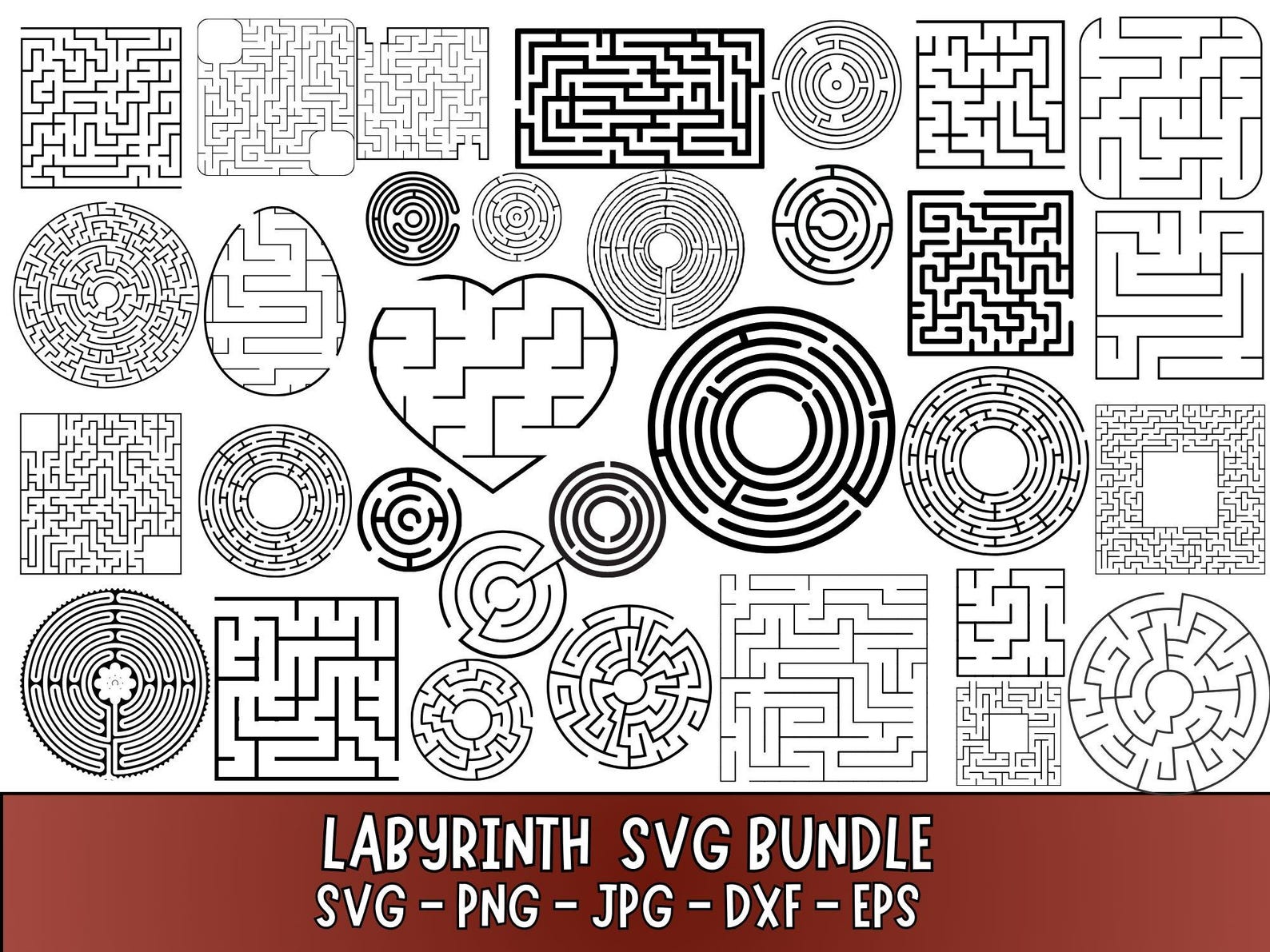 Labyrinth SVG Bundle, Maze Png Bundle, Labyrinth Clipart, Maze Svg ...