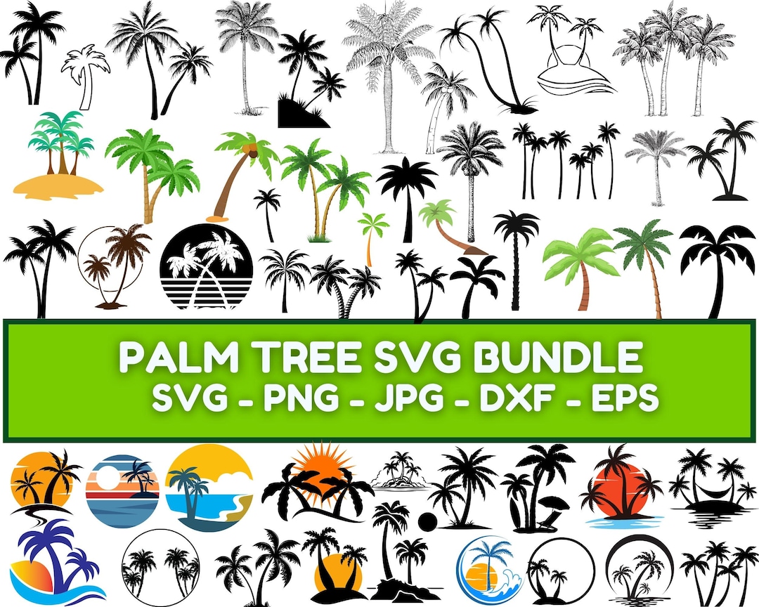 Palm Tree SVG Bundle, Palm Tree Clipart, Palm Tree SVG, Palm Tree ...
