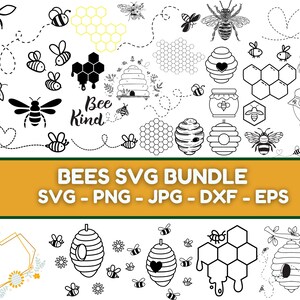 Bee SVG Bundle: Honeycomb & Queen Bee Clipart (digital Files) - Etsy