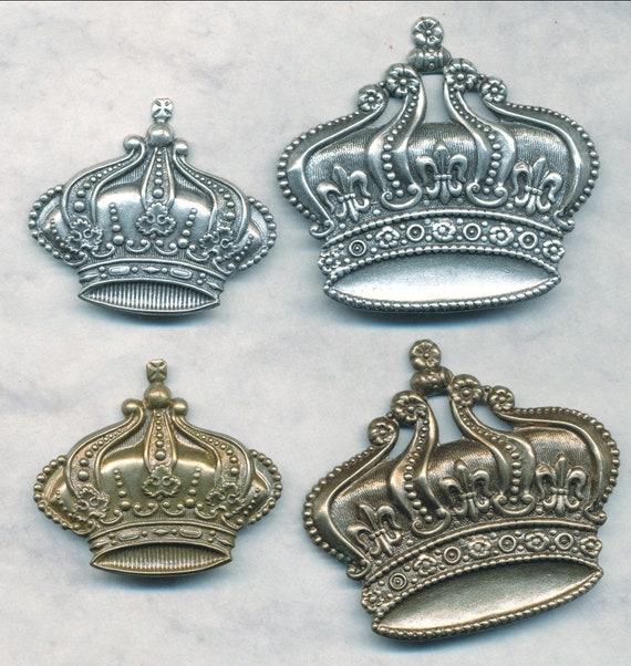 S A L E Beautiful CROWN METAL STAMPINGS 1.75 1.25 | Etsy