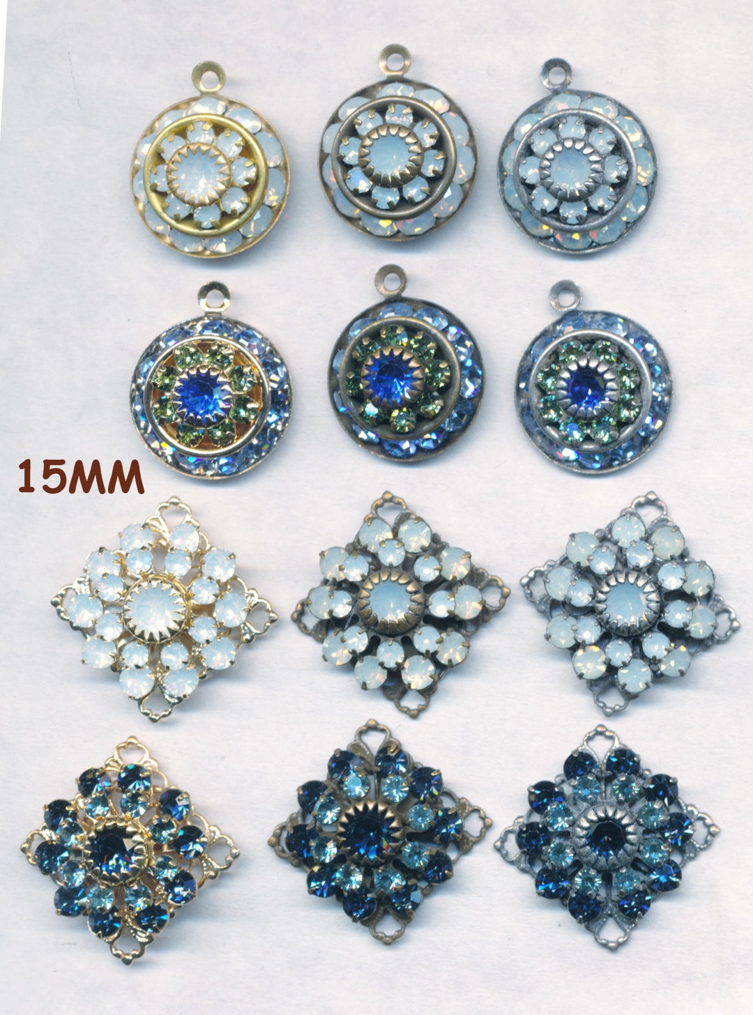 SWAROVSKI MULTI STONE 15mm Round or Square Finding. One per Order - Etsy