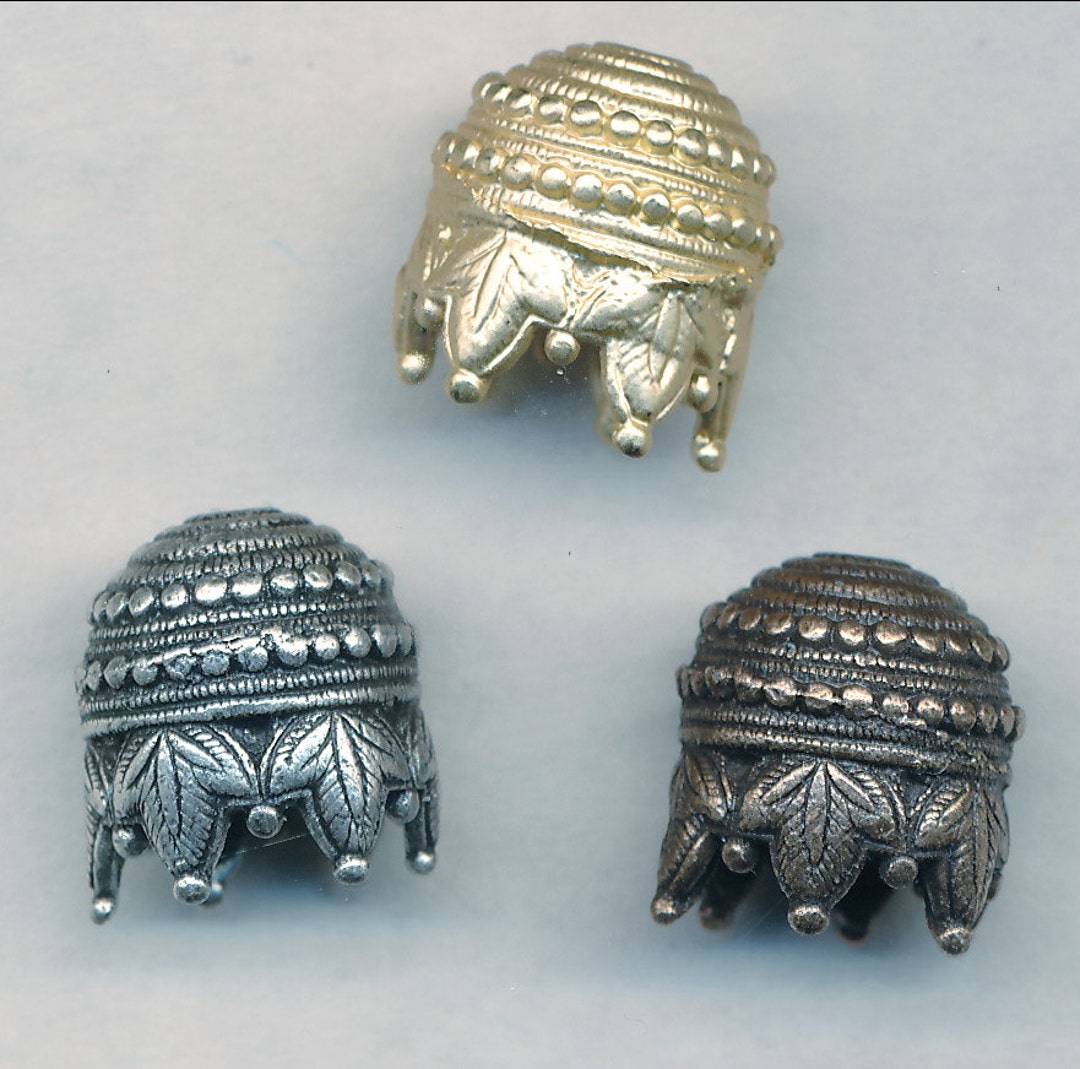 CAST BEAD CAPS 3 Colors 4 Pieces - Etsy