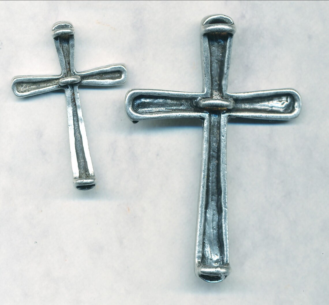 CAST CROSS 1.5" Hidden Connector or Rings 2 Pieces WHOLESALE Available ...
