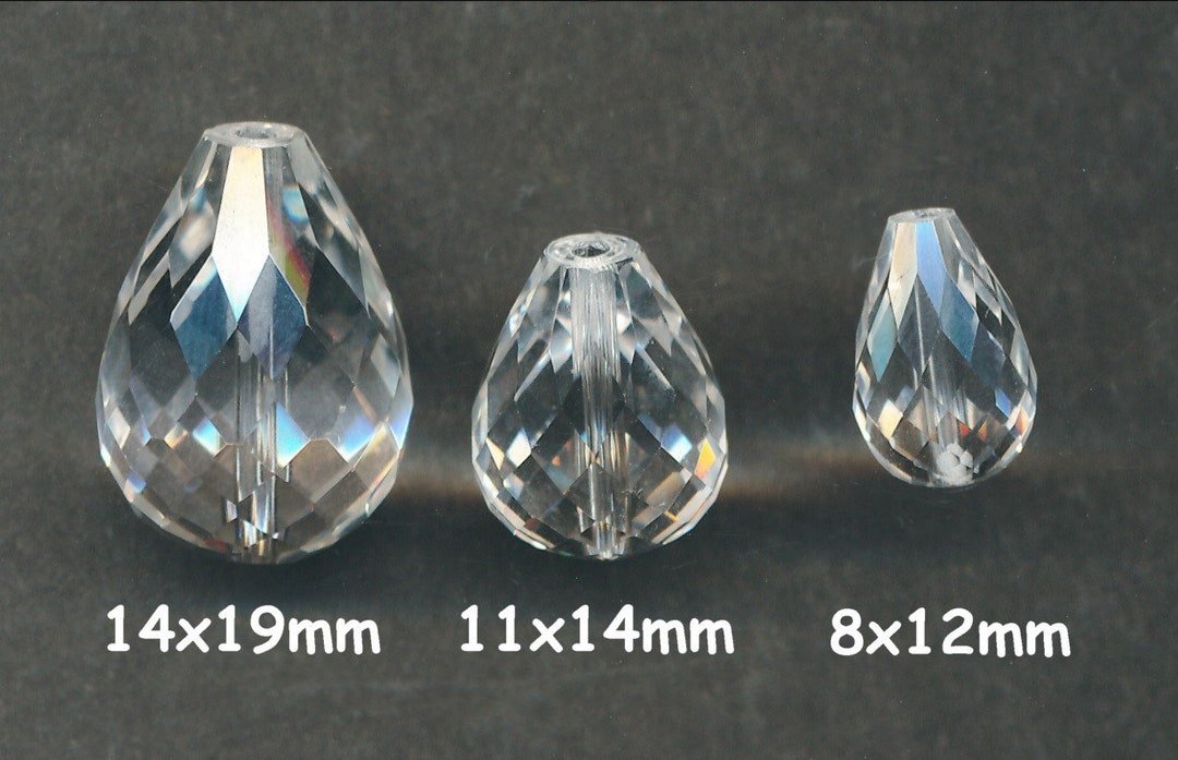 FACETED ROCK CRYSTAL Drops 3 Sizes, 2 Each for Smaller Size, 1 for ...