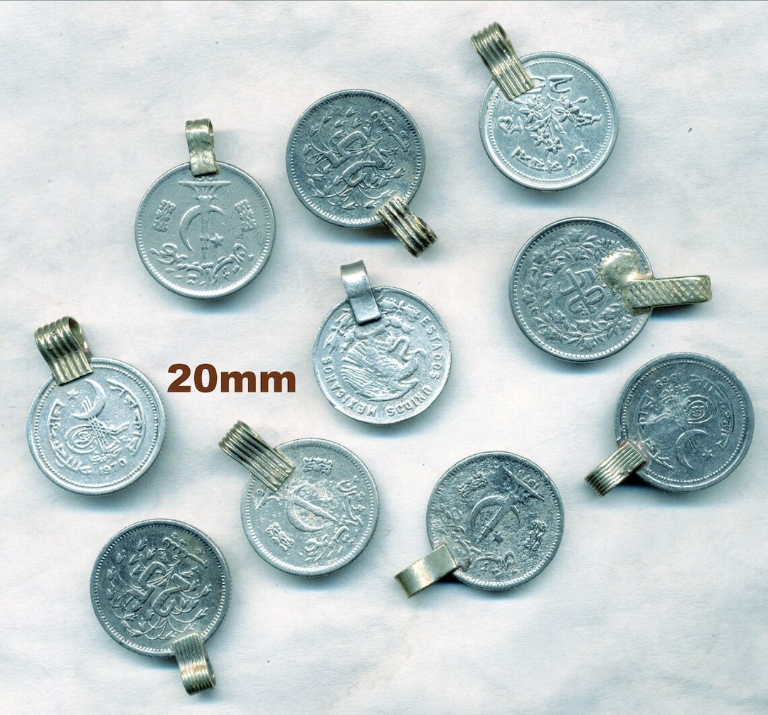 AFGHANI COINS - OLD 10 Pieces With Handmade Bails. 20mm Size - Etsy
