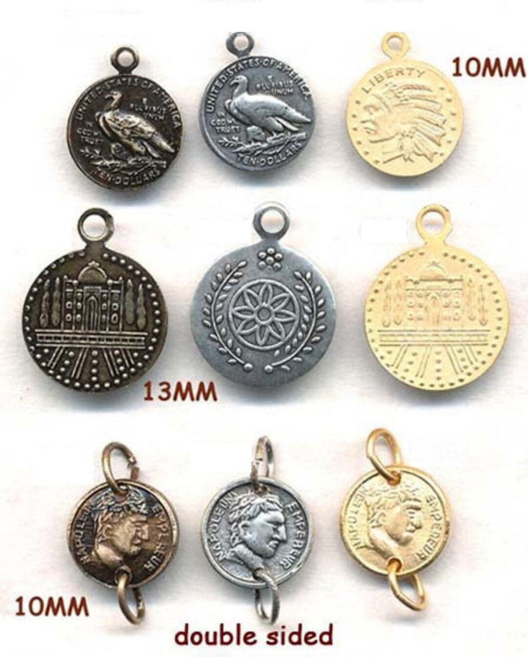 TINY VINTAGE COIN Repros. 10 Pcs Each Order 3 Colors - Etsy
