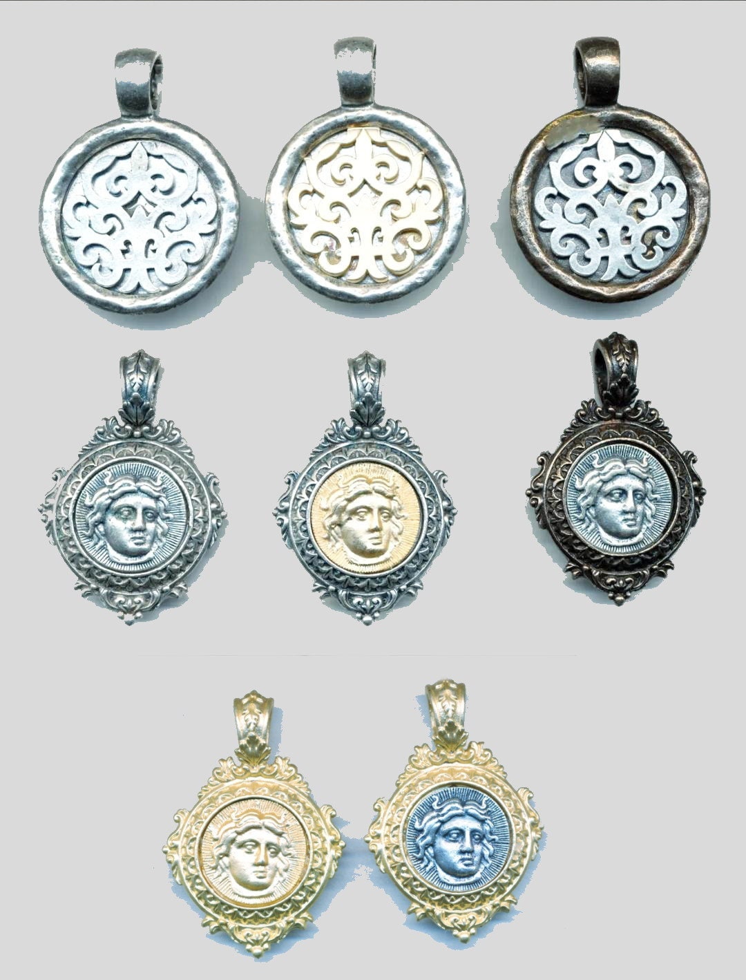 BEAUTIFUL CAST PENDANTS Two Tone Color Combination Two Stylesone ...