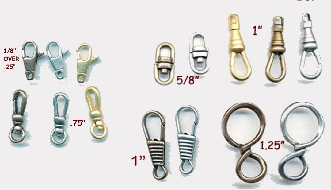 SWIVEL HOOKS, RINGS Large Double Ring, Clips Different Amounts per ...