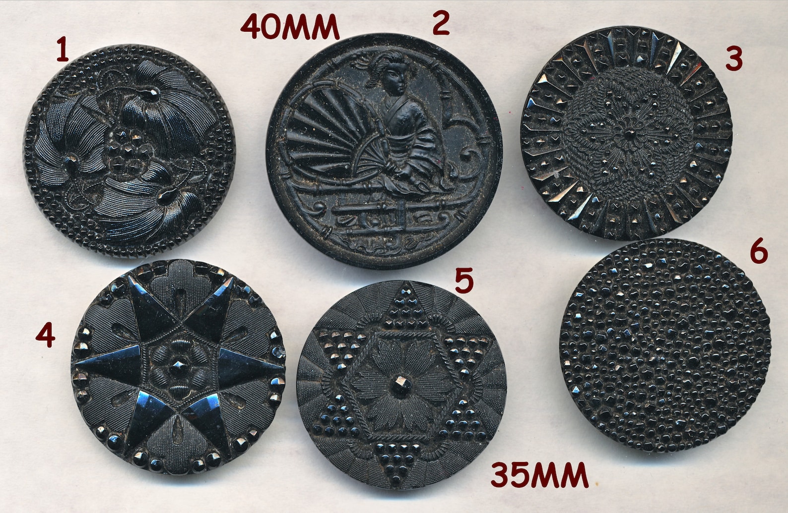 FABULOUS VICTORIAN GLASS Buttons. Various Sizes One per Order - Etsy