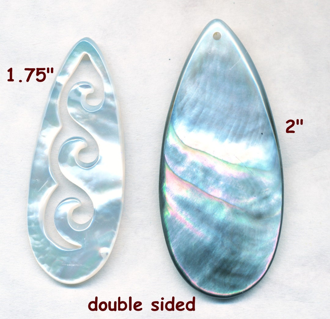 BEAUTIFUL MOP and ABALONE Mother of Pearl Hand Carved Pendants. 1 per ...