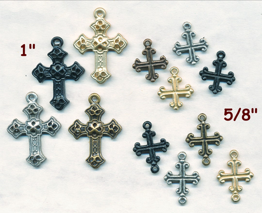 CAST CROSSES Various Styles 5/8"-10 Pieces or 1" 6 Pieces - Etsy