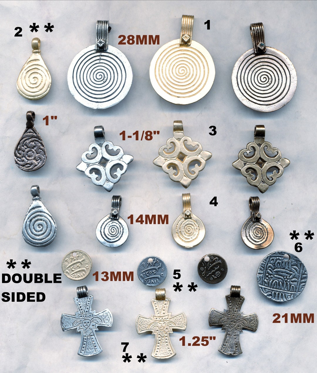 HAND MADE BALI Brass Pendants & Charms--various Amounts, Sizes and ...