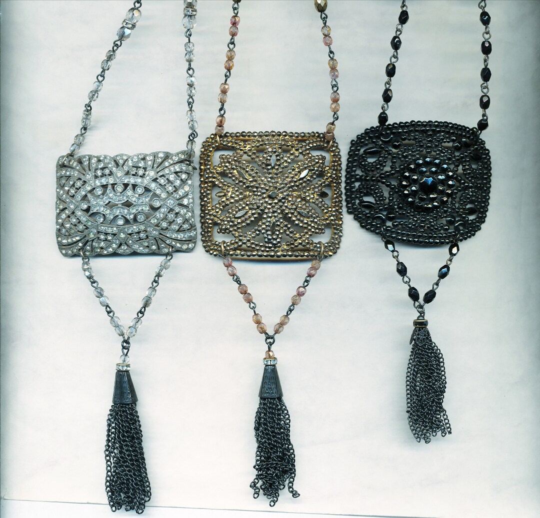 SALE Cut Steel BUCKLE NECKLACES Victorian - -choice of 3 One per Order ...