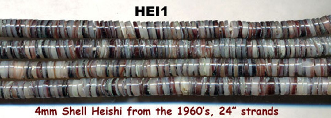 VINTAGE SHELL HEISHI 24" Strand of Shell Spacers Heishi 4MM 1 Strand - Etsy