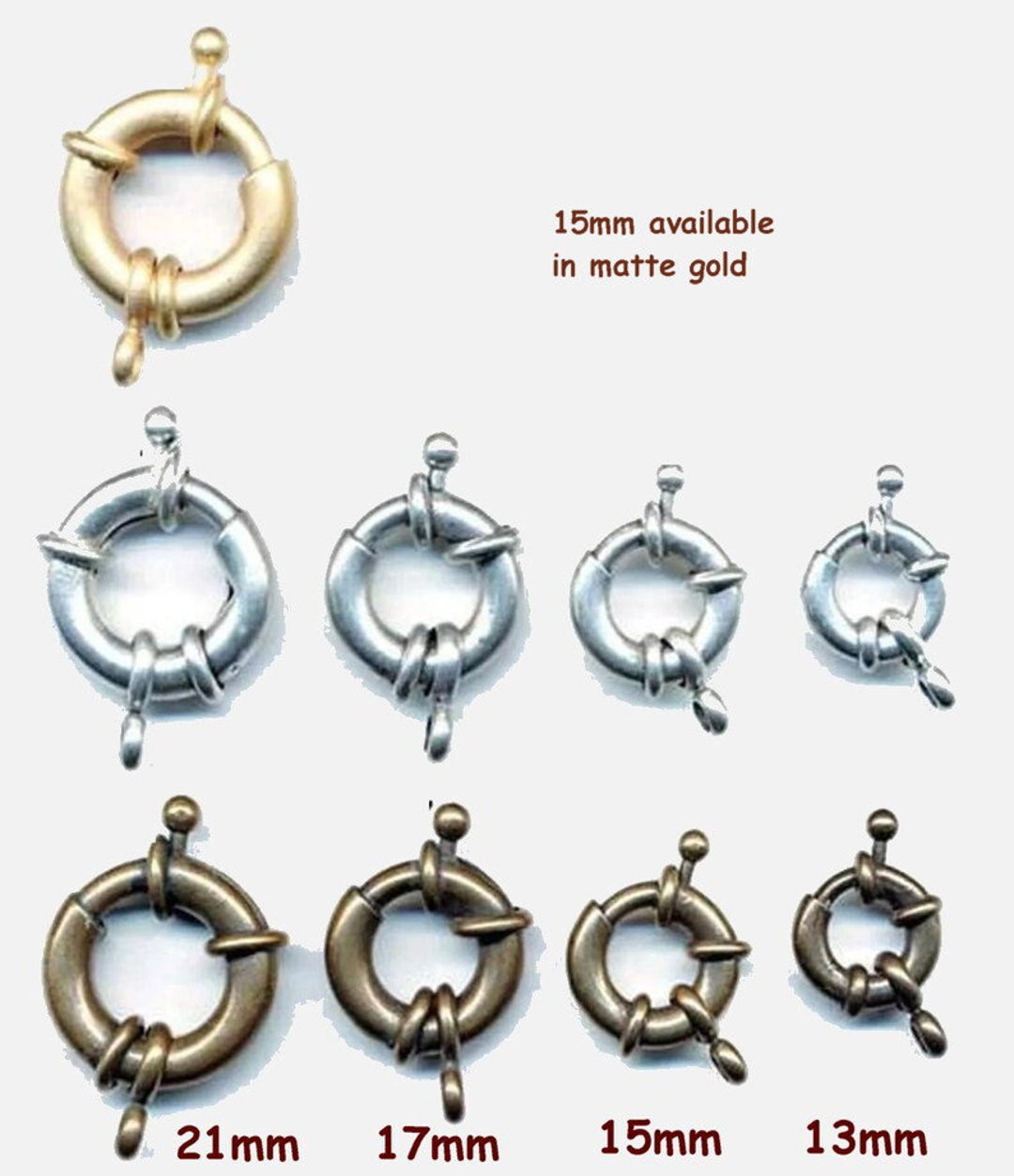 FAB BRASS SPRING Rings. 4 Sizes, 2 per Order - Etsy