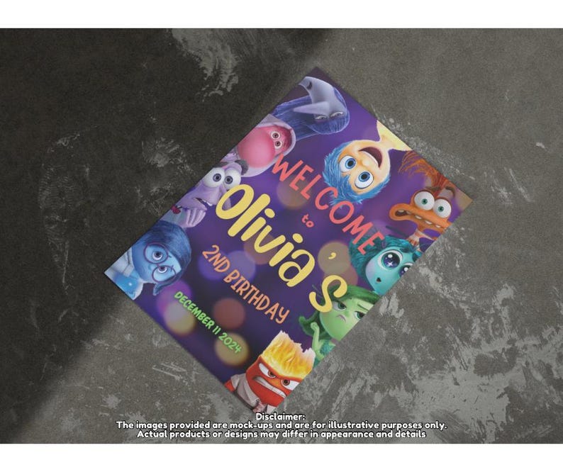 Inside Emotions Welcome Sign Board for Kids Birthday Party | Editable ...