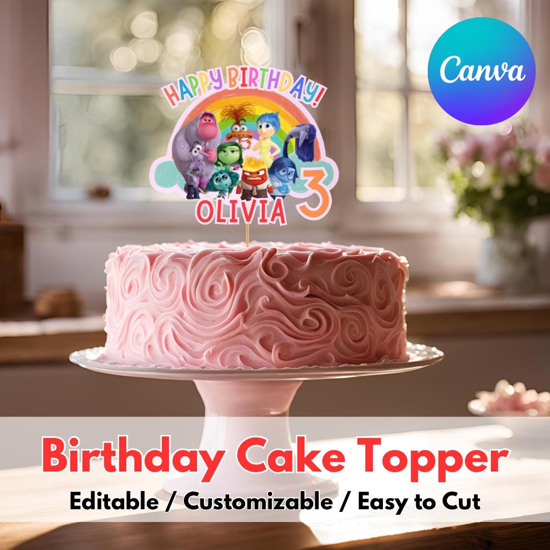 Printable Inside Emotions Birthday Cake Toppers | DIY Out 2 Birthday ...