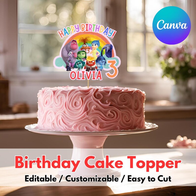 Printable Inside Emotions Birthday Cake Toppers | DIY Out 2 Birthday ...