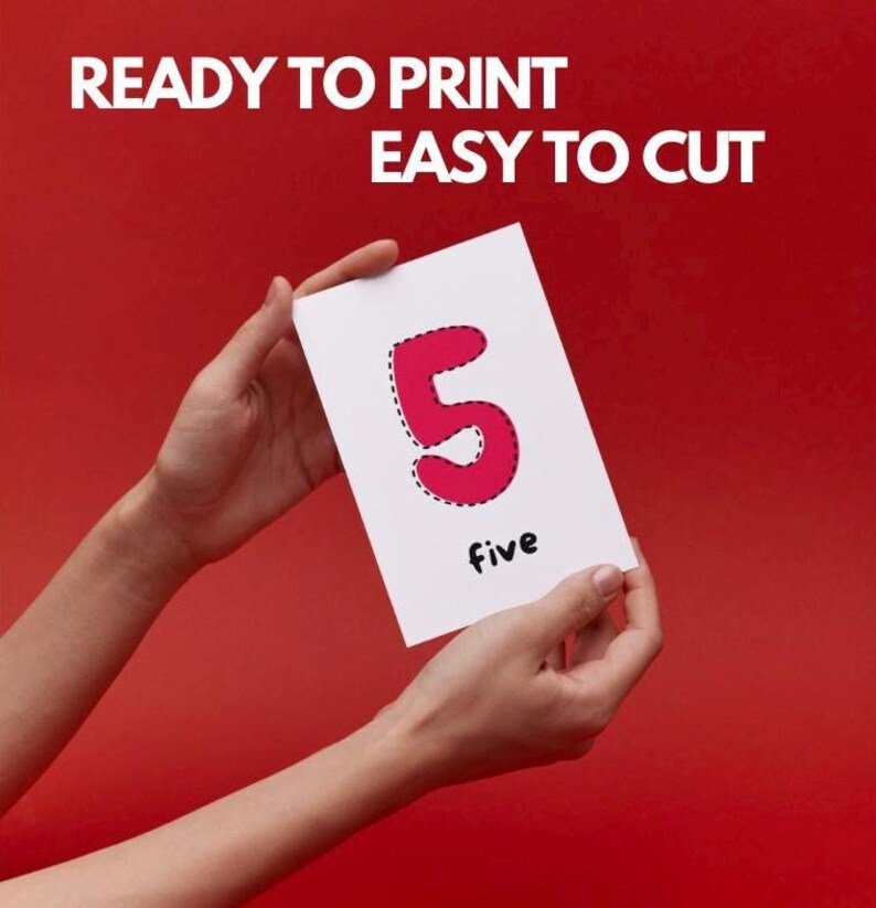 Ready to Print Numbers Flash Cards | Preschool Flash Cards Digital ...