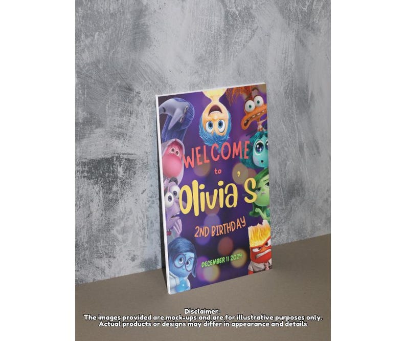 Inside Emotions Welcome Sign Board for Kids Birthday Party | Editable ...