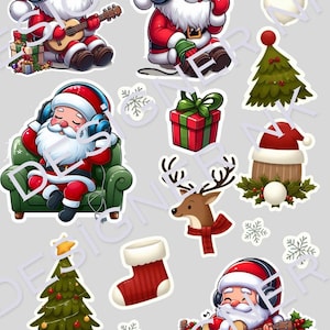 Printable Christmas Stickers, Holiday Printable Sticker Collection ...