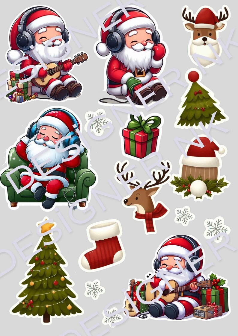 Printable Christmas Stickers, Holiday Printable Sticker Collection ...
