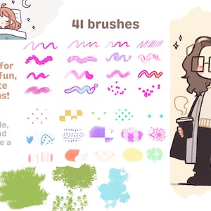 Procreate Brushes: Dreamy Delight Pack, 41 Cute and Soft Brushes for ...