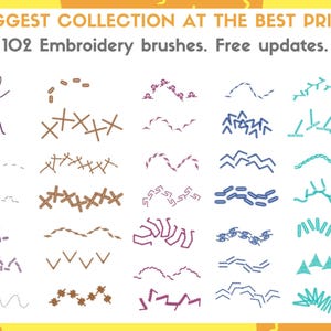 Embroidery & Stitch Brush Pack: 102 Brushes for Realistic Thread ...