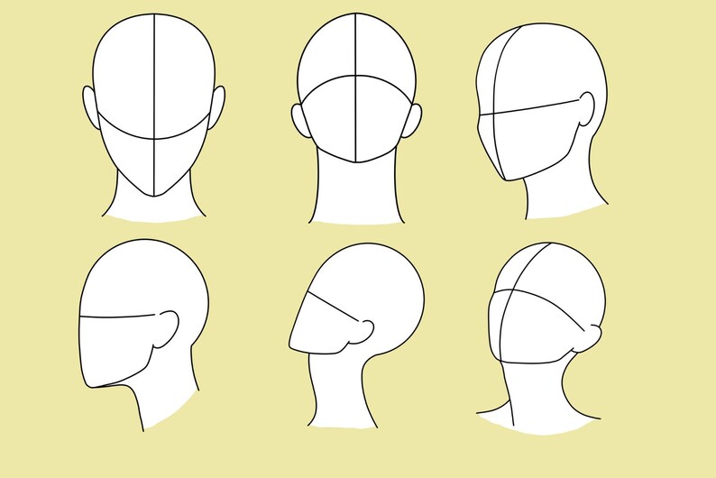 Procreate Stamps: 50 Male Head Angles, Perfect for Anatomy Practice and ...