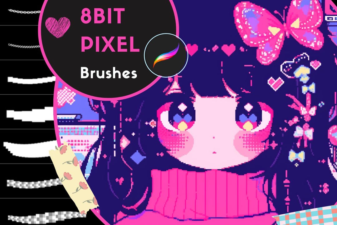 Procreate Brushes: Pixel Perfect Pack, 54 Brushes for 8-bit, 16-bit, 32 ...