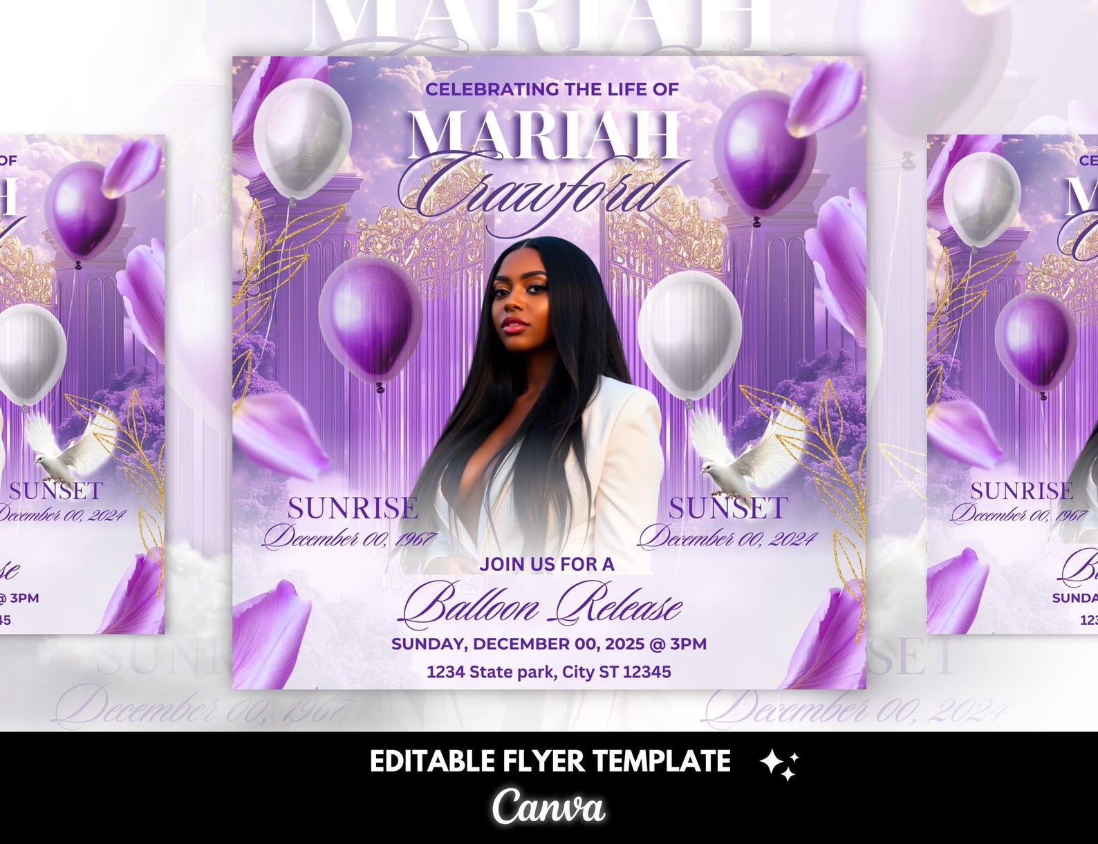 Balloon Release Flyer, Memorial Flyer | Funeral Flyer | Memorial Flyer ...