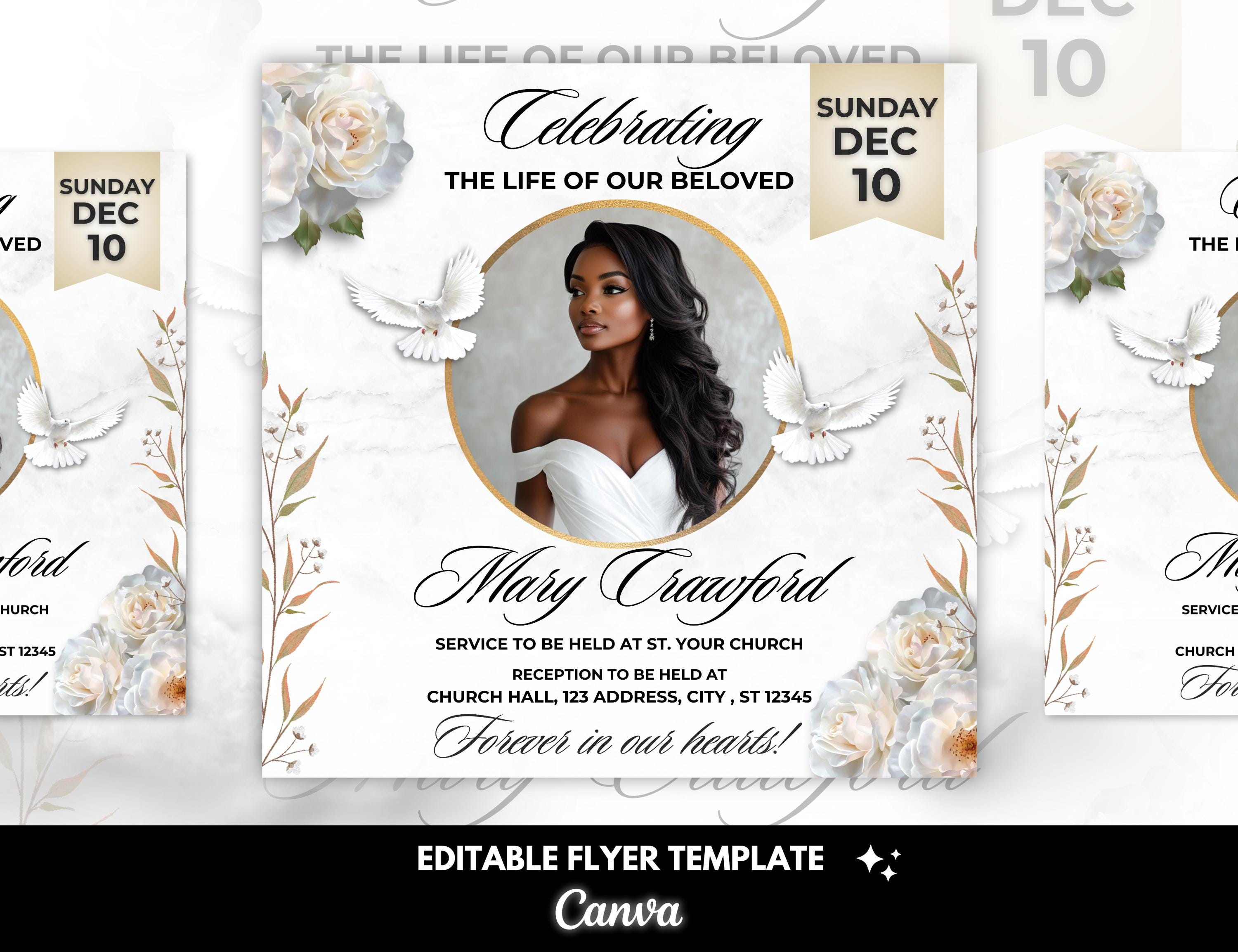 Memorial Flyer | Funeral Flyer | Memorial Flyer | RIP Template ...