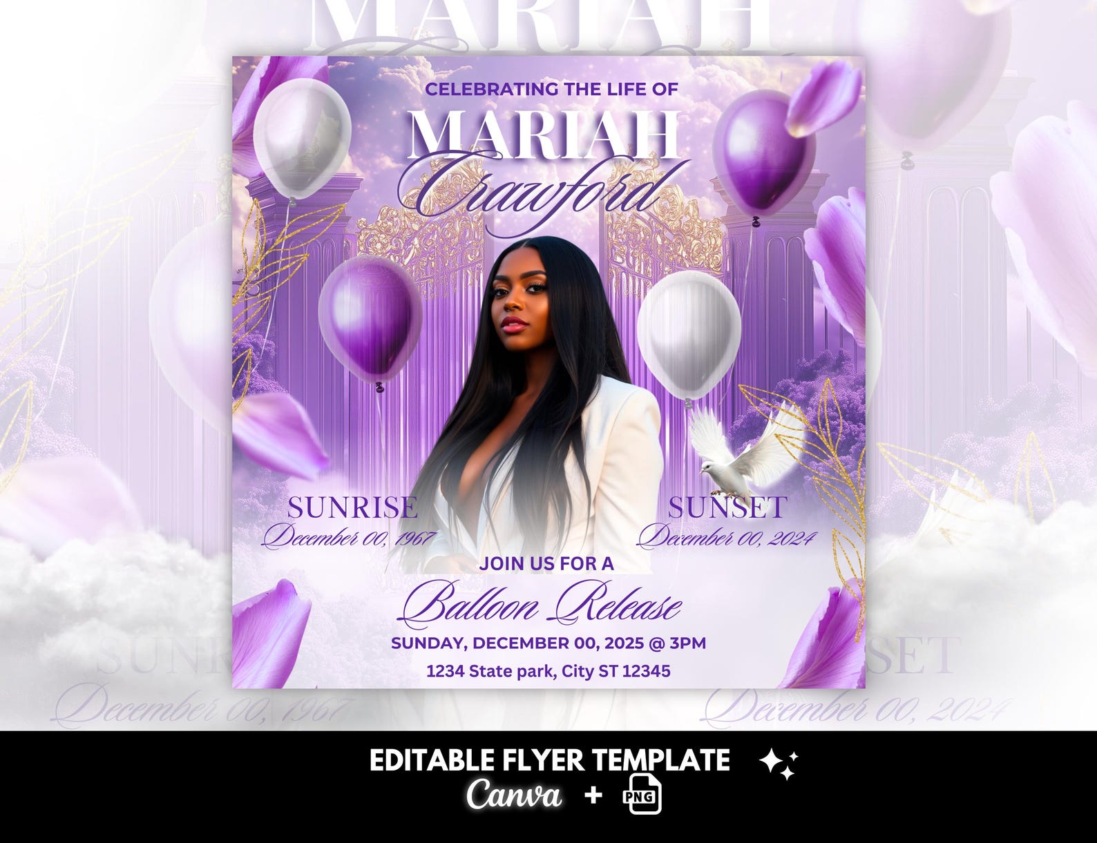 Balloon Release Flyer, Memorial Flyer | Funeral Flyer | Memorial Flyer ...