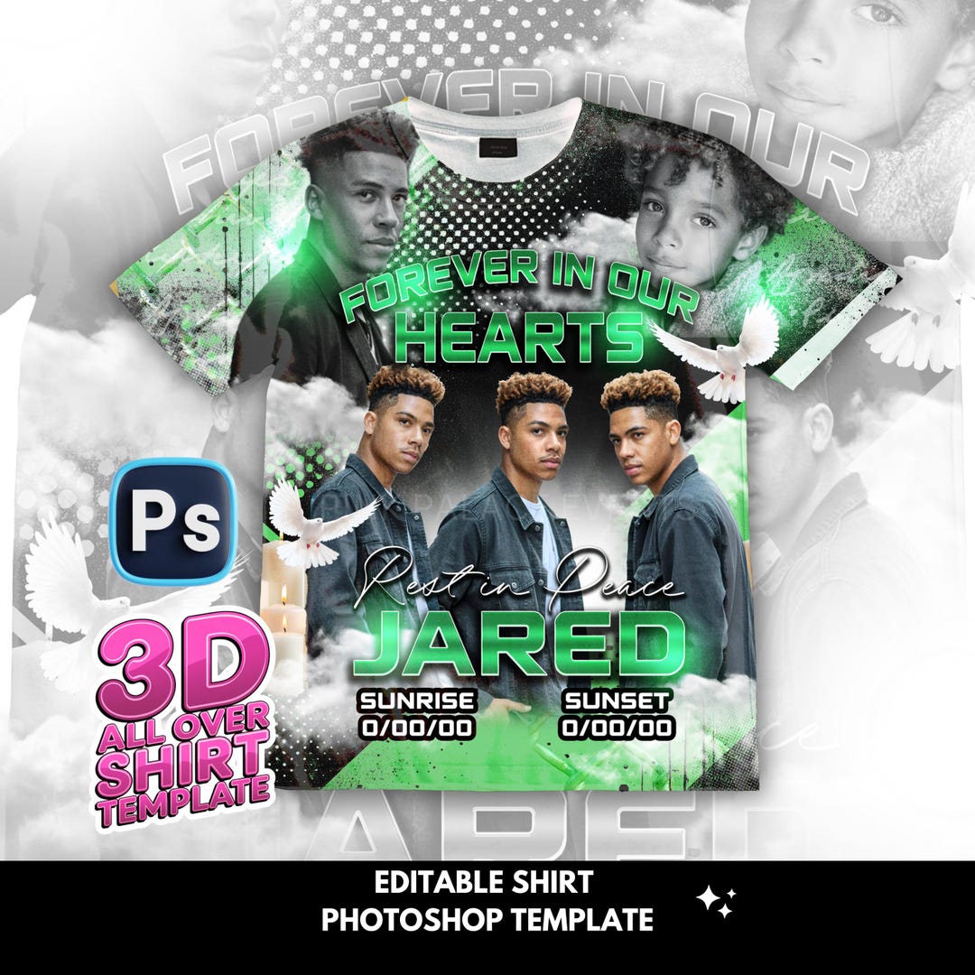 All Over 3D Memorial Template Editable in Photoshop, in Loving Memory ...