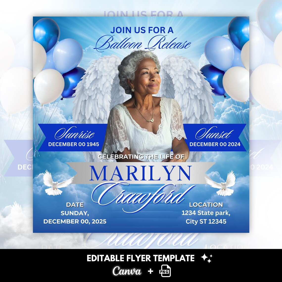 Memorial Balloon Release Flyer | Funeral Flyer | Memorial Flyer | RIP ...