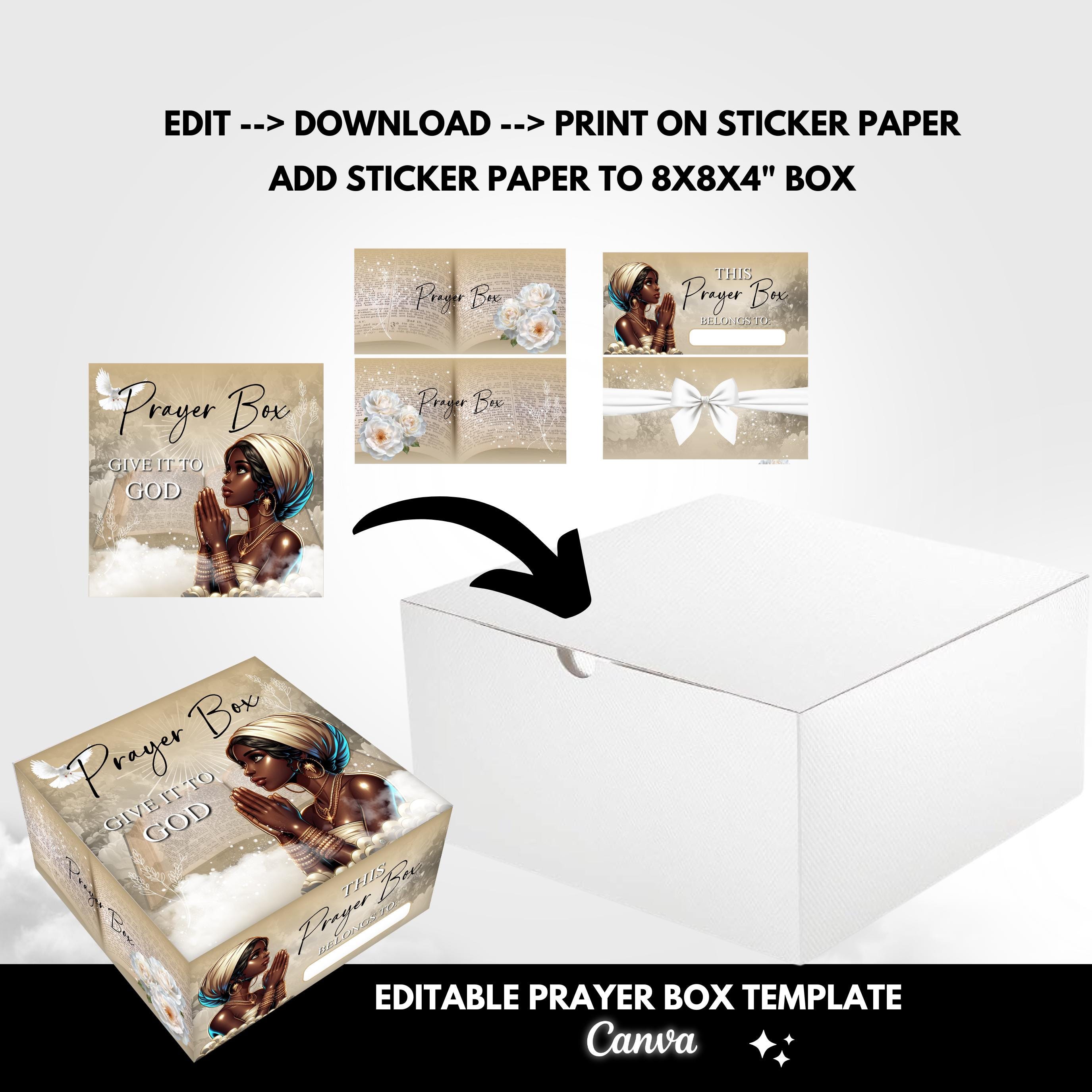 Prayer Box Template | Religion Box | Canva Template | Black Woman ...