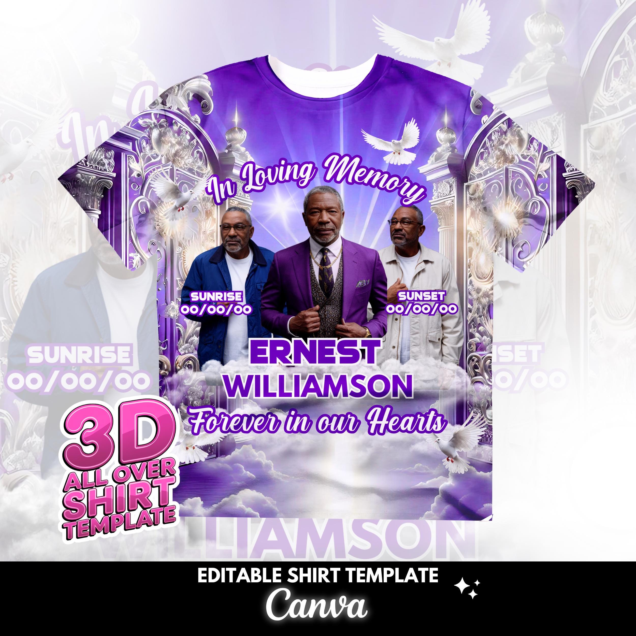 3d All Over Shirt Memorial Template, in Loving Memory, Rest in Peace ...