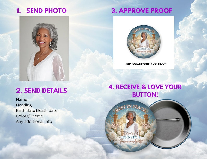 Memorial Button 3 Inches | in Loving Memory Pin Buttons | Funeral ...