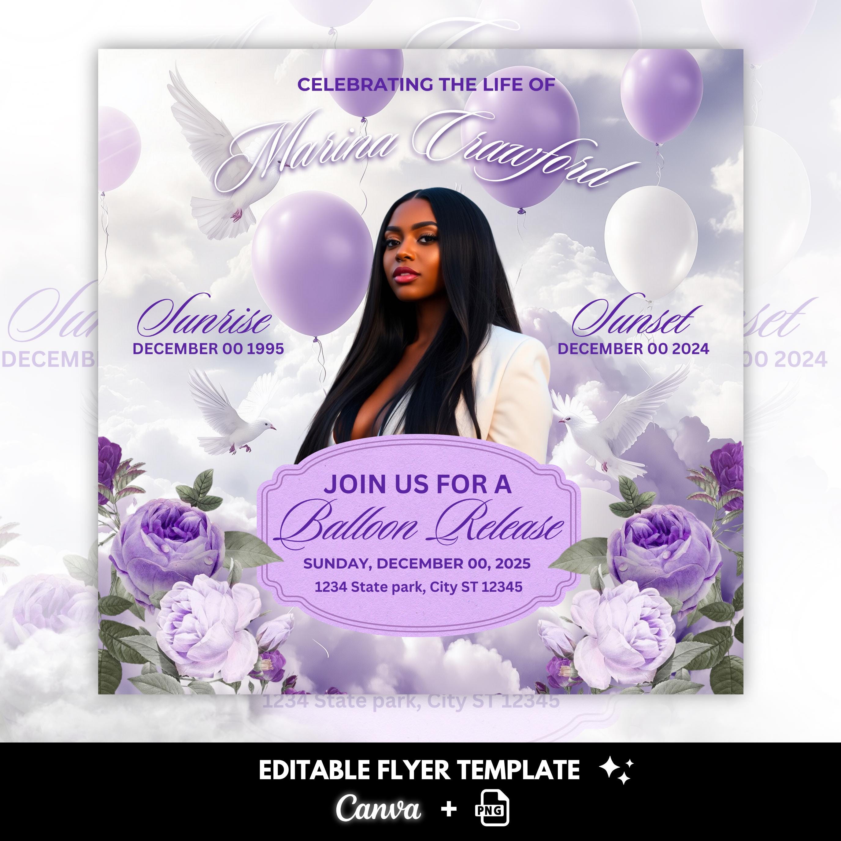 Memorial Balloon Release Flyer | Funeral Flyer | Memorial Flyer | RIP ...