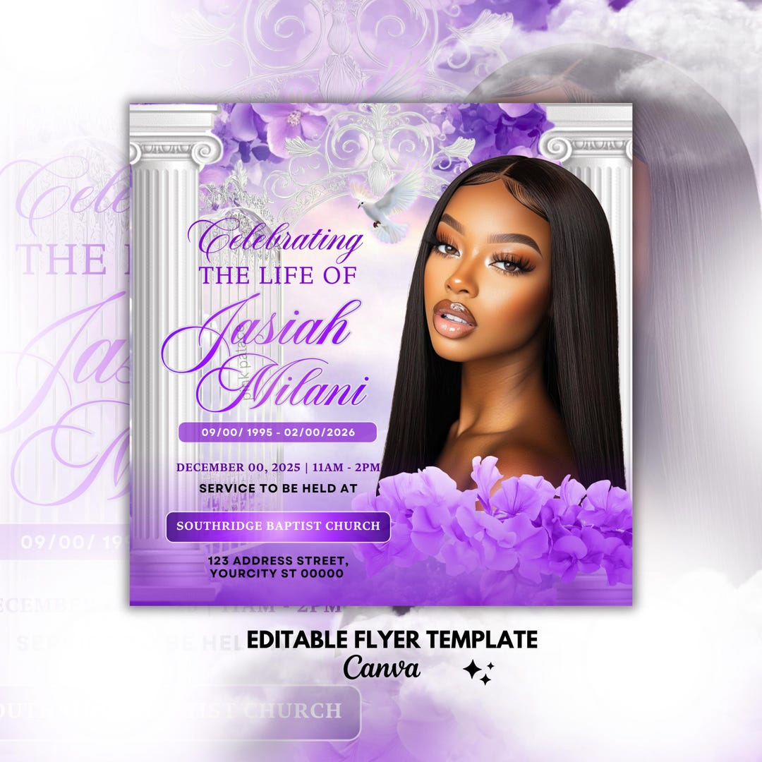 Memorial Flyer| Funeral Flyer | Memorial Flyer | RIP Template ...