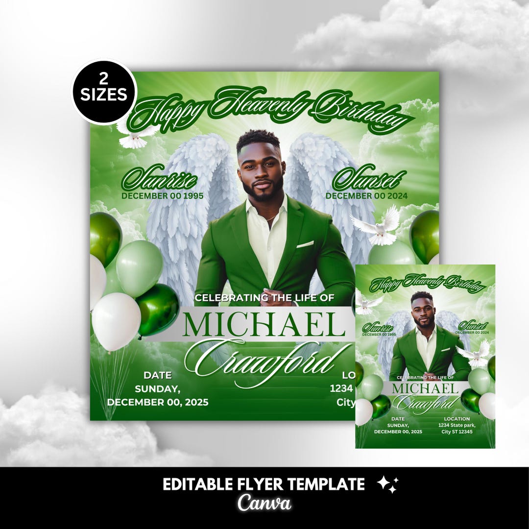 Memorial Balloon Release Flyer | Funeral Flyer | Memorial Flyer | RIP ...
