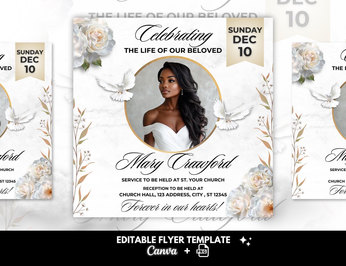 Memorial Flyer | Funeral Flyer | Memorial Flyer | RIP Template ...