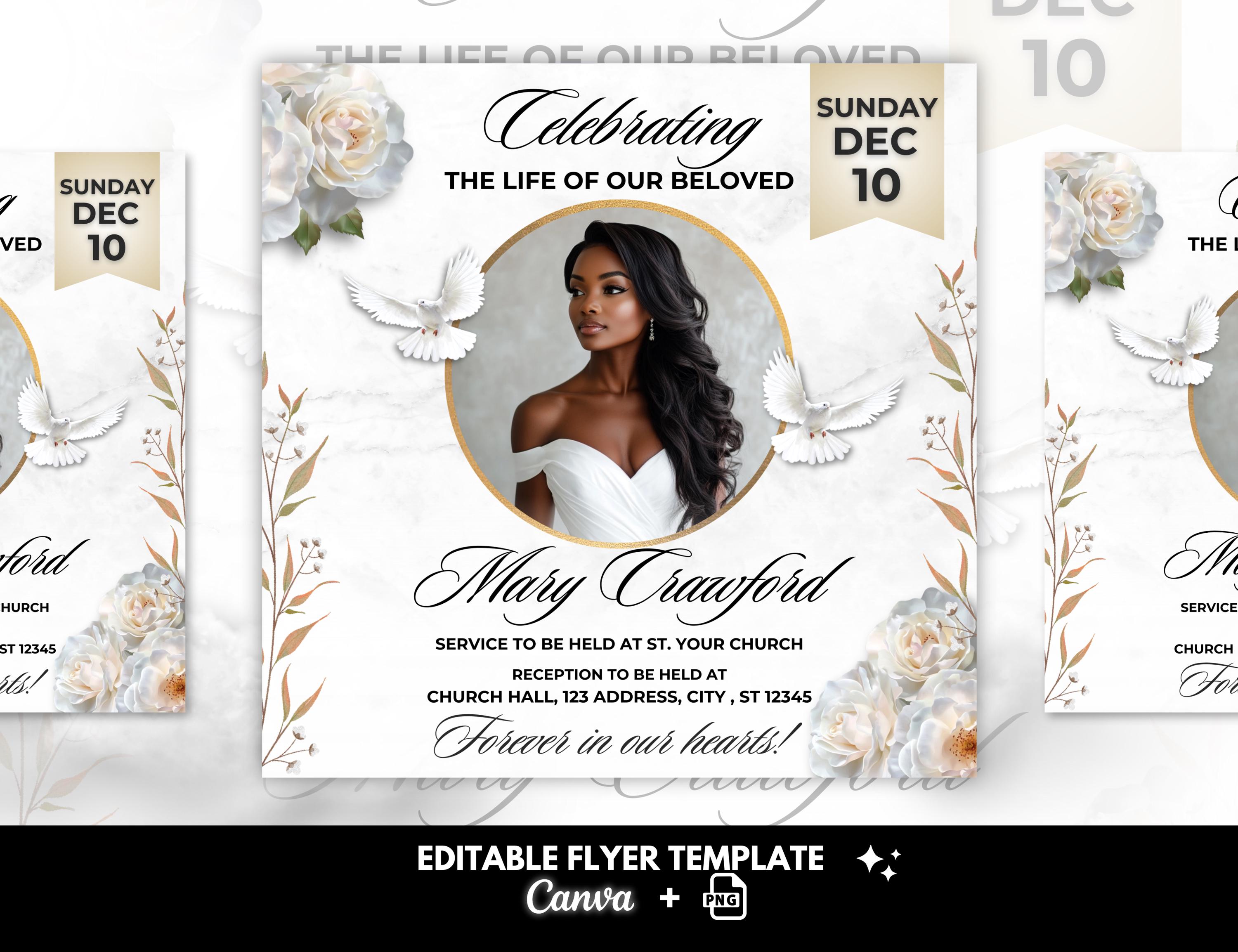 Memorial Flyer | Funeral Flyer | Memorial Flyer | RIP Template ...