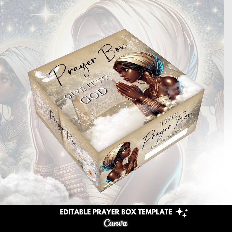 Prayer Box Template | Religion Box | Canva Template | Black Woman ...