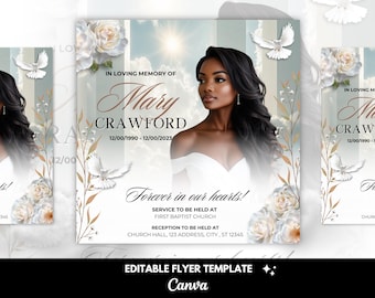 Memorial Balloon Release Print Flyer | Funeral Flyer | Memorial Flyer ...