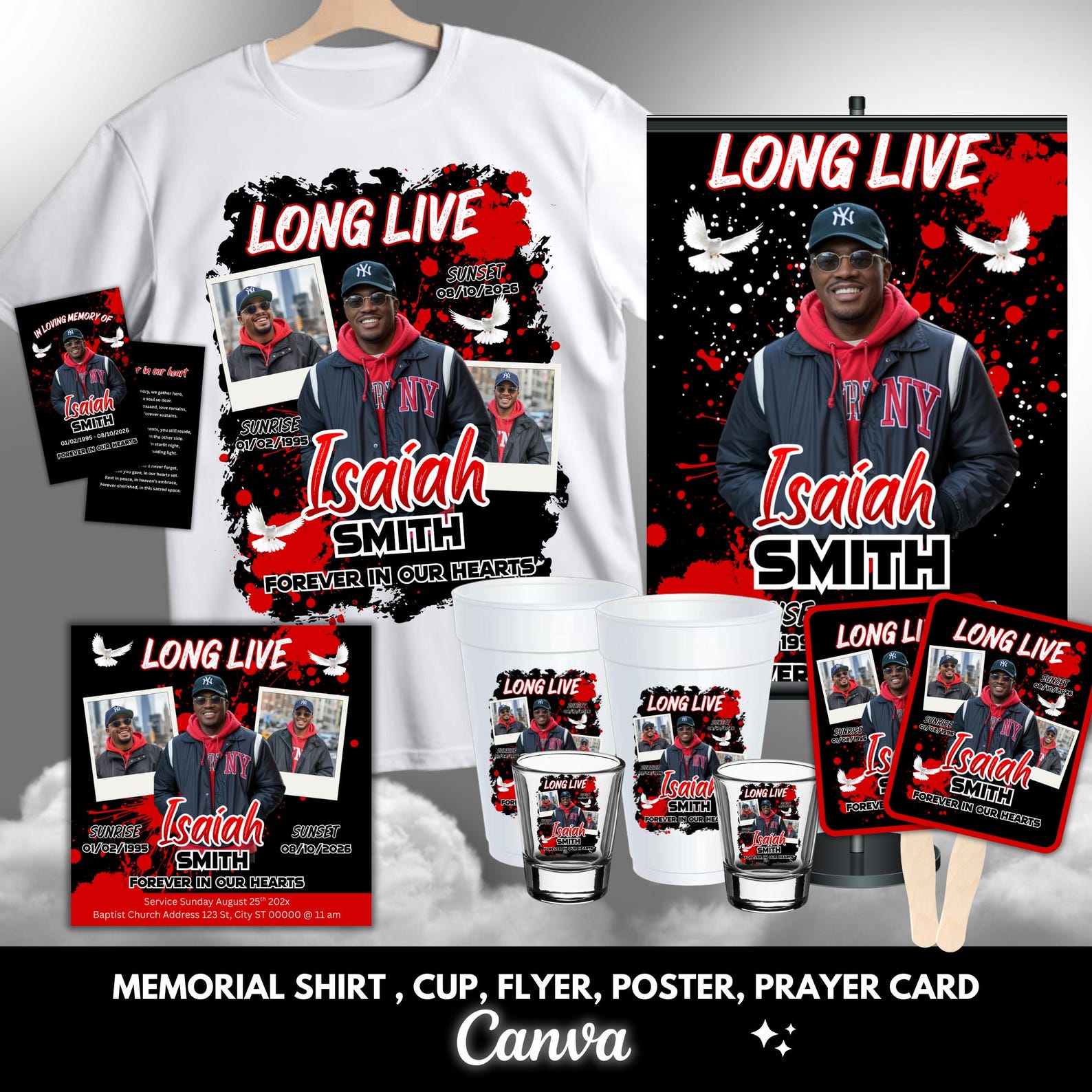 Long Live Funeral Shirt, Memorial Poster, Memorial Service, Funeral ...