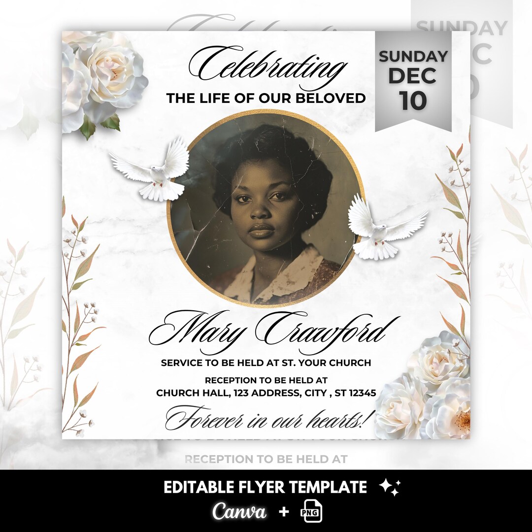 Memorial Flyer | Funeral Flyer | Memorial Flyer | RIP Template ...