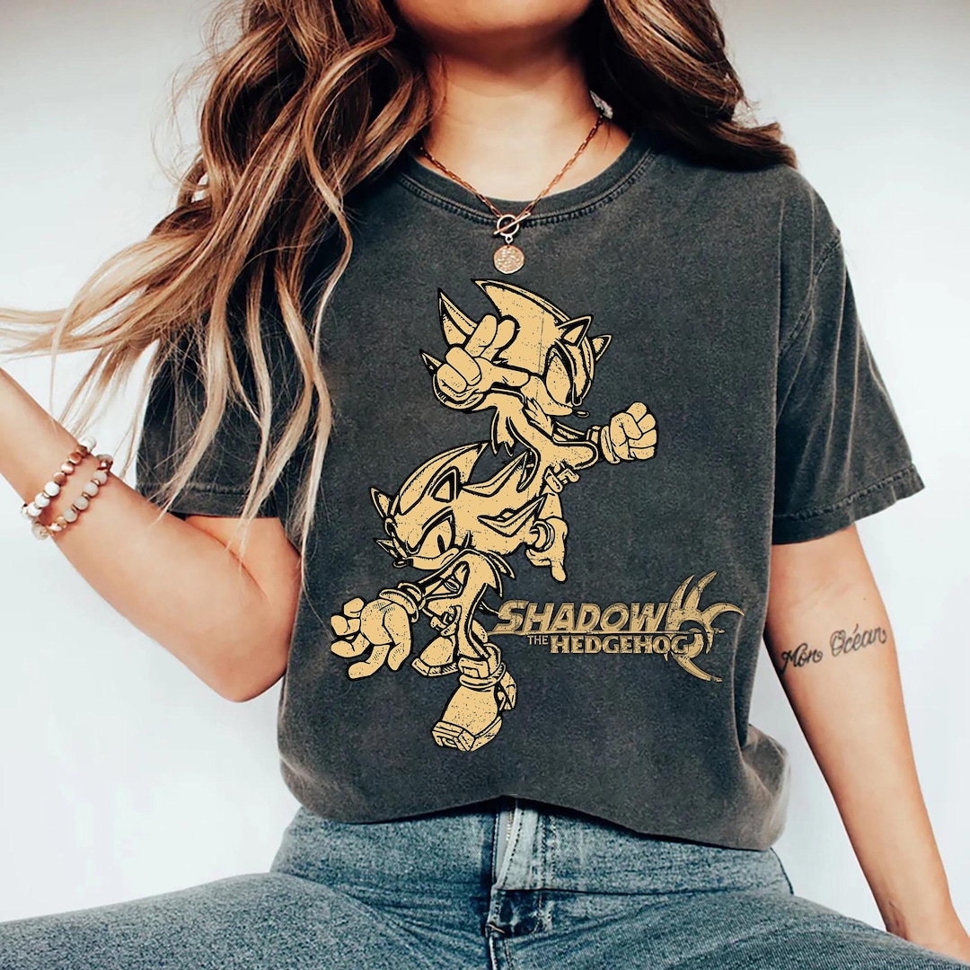 Shadow the Hedgehog T-shirt: Gold Retro Gaming Tee - Etsy