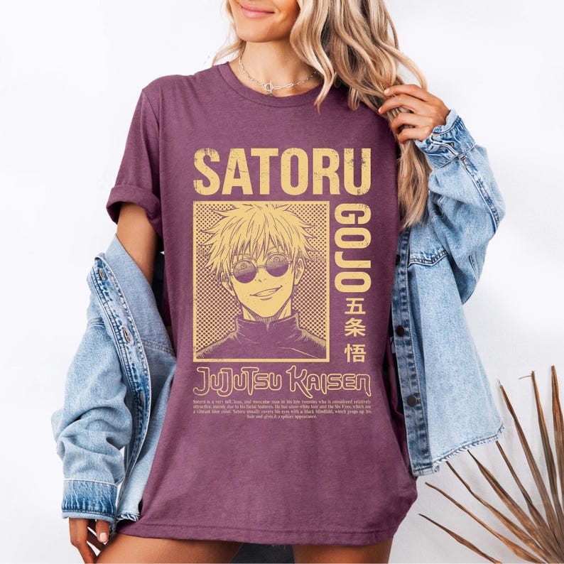 Satoru Gojo Shirt, Vintage Gold Tee | Jujutsu Kaisen, 90s Bootleg Anime ...